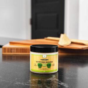 CLARK'S Cutting Board Wax Food Grade - All Natural Butcher Block Conditioner for Wooden Kitchen Utensils - Food Grade Beeswax for Cutting Board - Enriched with Lemongrass Extracts - 6oz