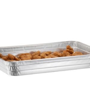 Full Size Deep Steam Aluminum Table Pans - Disposable to go Foil Pans for Chafing, Baking, Storing and Catering Containers (21” x 13” x 3”) (10, With Lids)