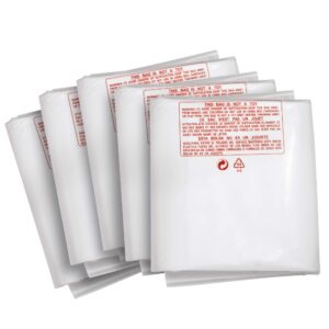 peachtree woodworking supply clear plastic dust collector replacement bag 5 pack 20" diameter by 43" long for machines with 20" filter drums 5 mil thick