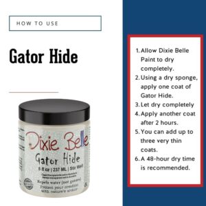 Dixie Belle Paint Company | Gator Hide (8oz) | Non-Yellowing Polyacrylic Topcoat Paint | Resistant Finish for DIY Projects