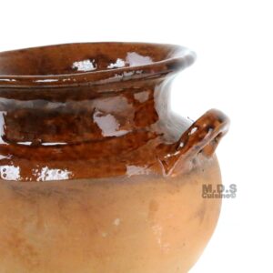 Olla De Barro Frijolera Brown Gloss Finish 6.5 Qt. Canterito Traditional Decorative Artisan Artezenia Fishbowl