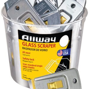 ALLWAY GS50 Safety Glass Scrapers, 50 Pack