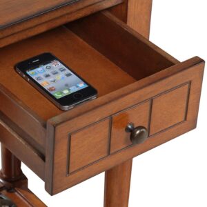 Convenience Concepts French Country Khloe 1 Drawer Accent Table with Shelf, Walnut