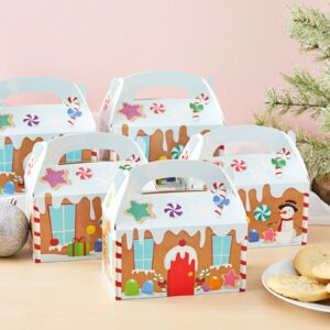 Juvale 24-Pack Gingerbread Treat Boxes, 6.2 x 3.3 x 3.5 Inches Party Favor Boxes, Christmas Treat Boxes for Cookies and Goodies for Kids