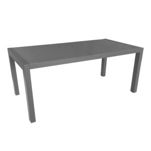 christopher knight home eli outdoor tempered glass dining table with aluminum frame, gray