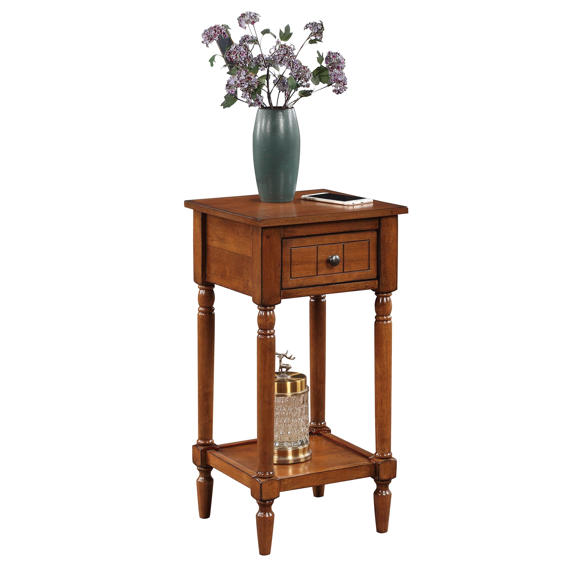 Convenience Concepts French Country Khloe 1 Drawer Accent Table with Shelf, Walnut