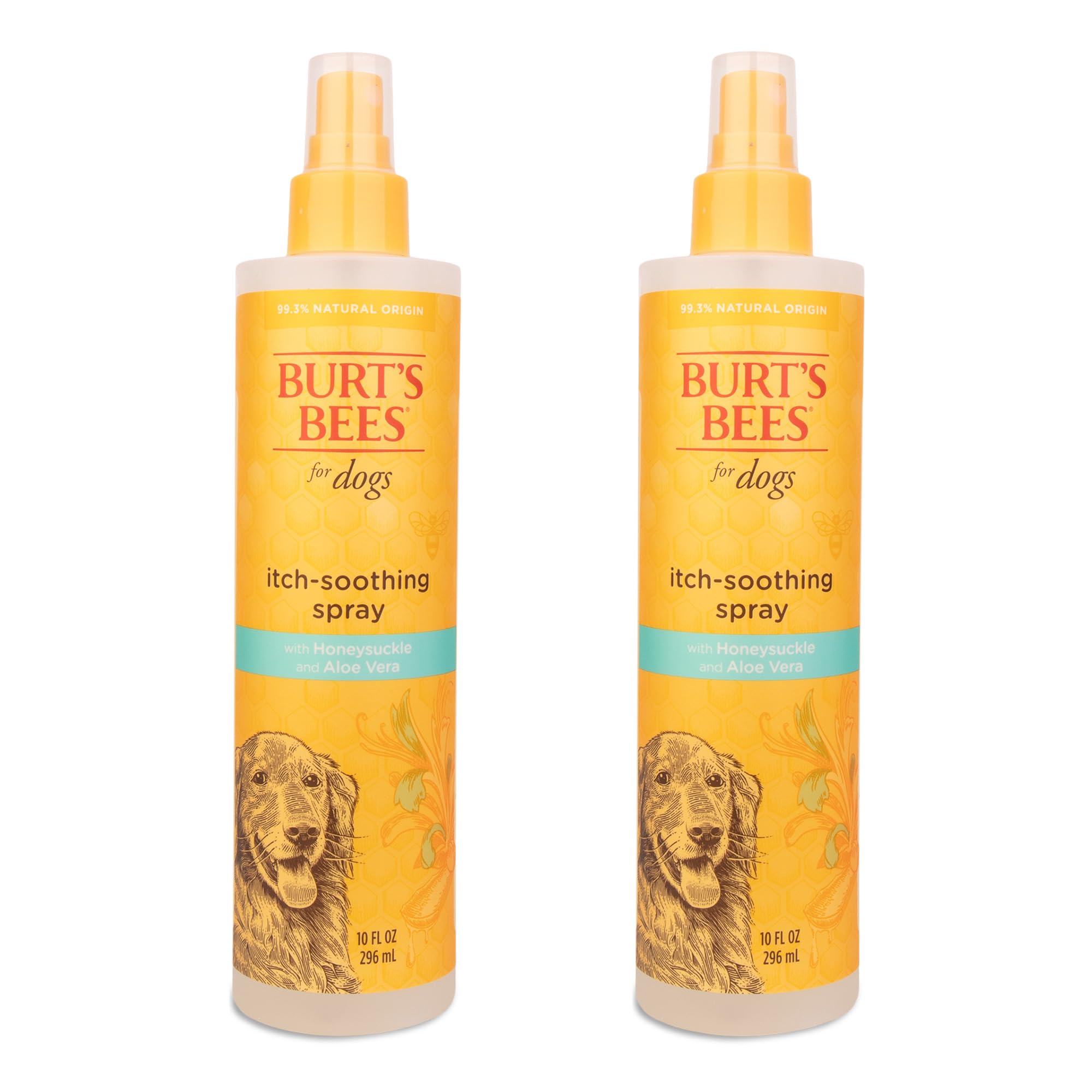 Burt's Bees for Pets Naturally Derived Itch Soothing Spray with Honeysuckle - Best Anti-Itch Spray for Dogs With Itchy Skin - Cruelty Free, Formulated without Sulfates and Parabens, 10 Fl Oz - 2 Pack