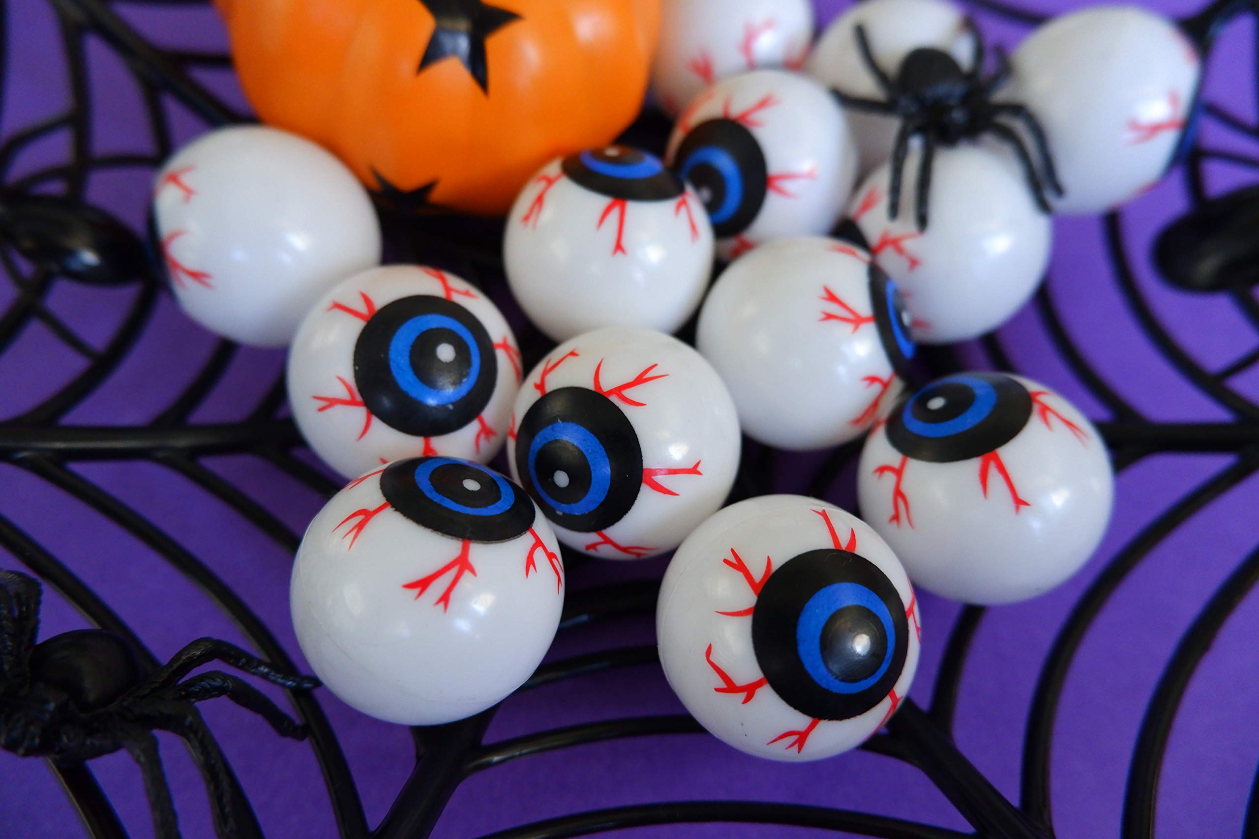 Halloween Eyeballs - 50 Pack Bag of 2" Plastic Eyeballs for Halloween Party Favor, Trick or Treat, Props and Decoration