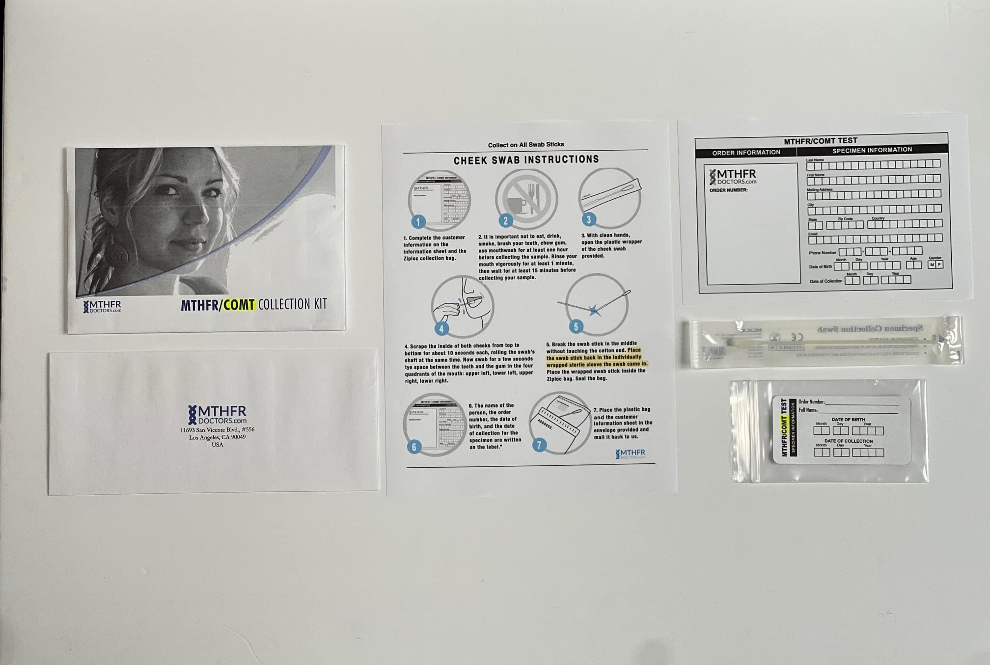 COMT Gene Test Collection Kit Comes with Results Interpretation and Live Support 7 Days a Week - Cheek Swab -