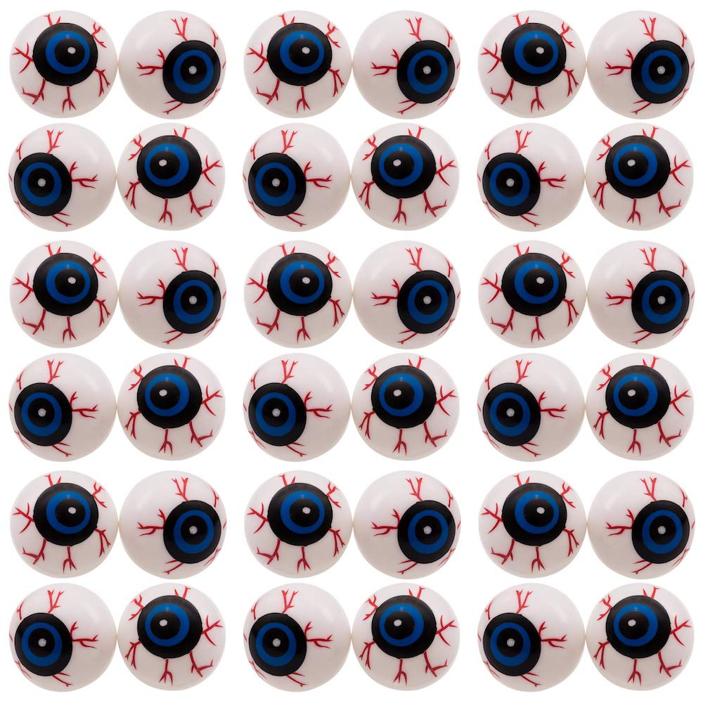 Halloween Eyeballs - 50 Pack Bag of 2" Plastic Eyeballs for Halloween Party Favor, Trick or Treat, Props and Decoration