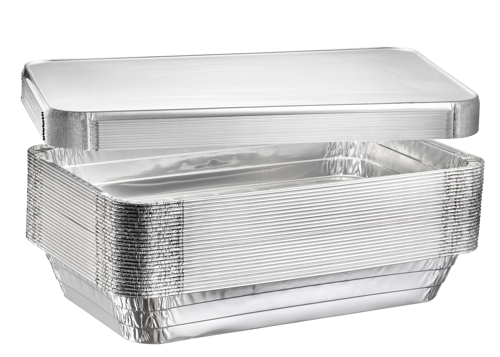 Full Size Deep Steam Aluminum Table Pans - Disposable to go Foil Pans for Chafing, Baking, Storing and Catering Containers (21” x 13” x 3”) (10, With Lids)