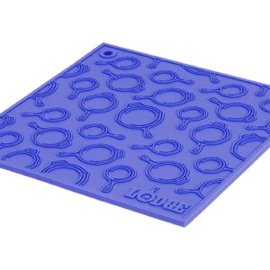 7 Inch Square Silicone Skillet Pattern Trivet - Blue