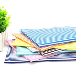 Fat Quarter Fabric Bundles Printed Calico Cloth Pre-Cut Quilting Cotton Twill Striped Printed Assortments,Craft Cloth Bundle Squares,DIY for Sewing Crafting Rose Flavor(Stripe 8pcs,18 by 20.5Inch)