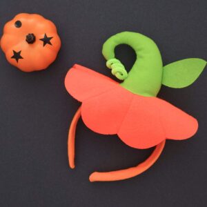 Halloween Headbands - 2 Pack Pumpkin Hat Headbands for Halloween Costume Party - Adults and Kids Orange, Green