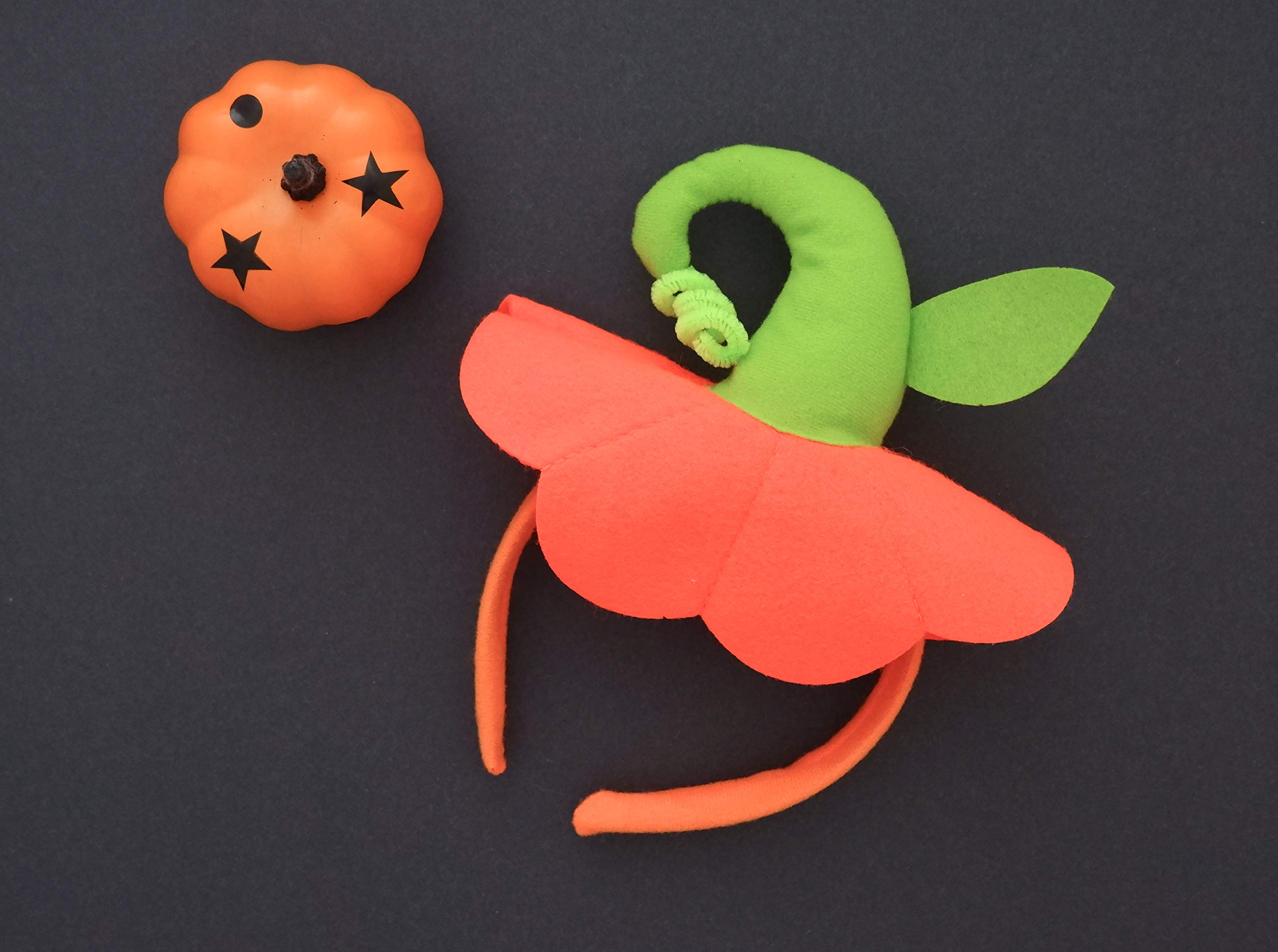 Halloween Headbands - 2 Pack Pumpkin Hat Headbands for Halloween Costume Party - Adults and Kids Orange, Green