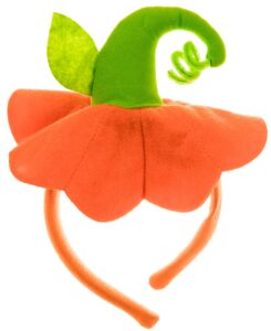 halloween headbands - 2 pack pumpkin hat headbands for halloween costume party - adults and kids orange, green