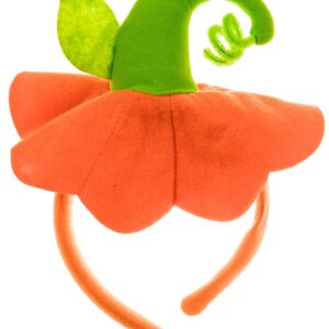 Halloween Headbands - 2 Pack Pumpkin Hat Headbands for Halloween Costume Party - Adults and Kids Orange, Green