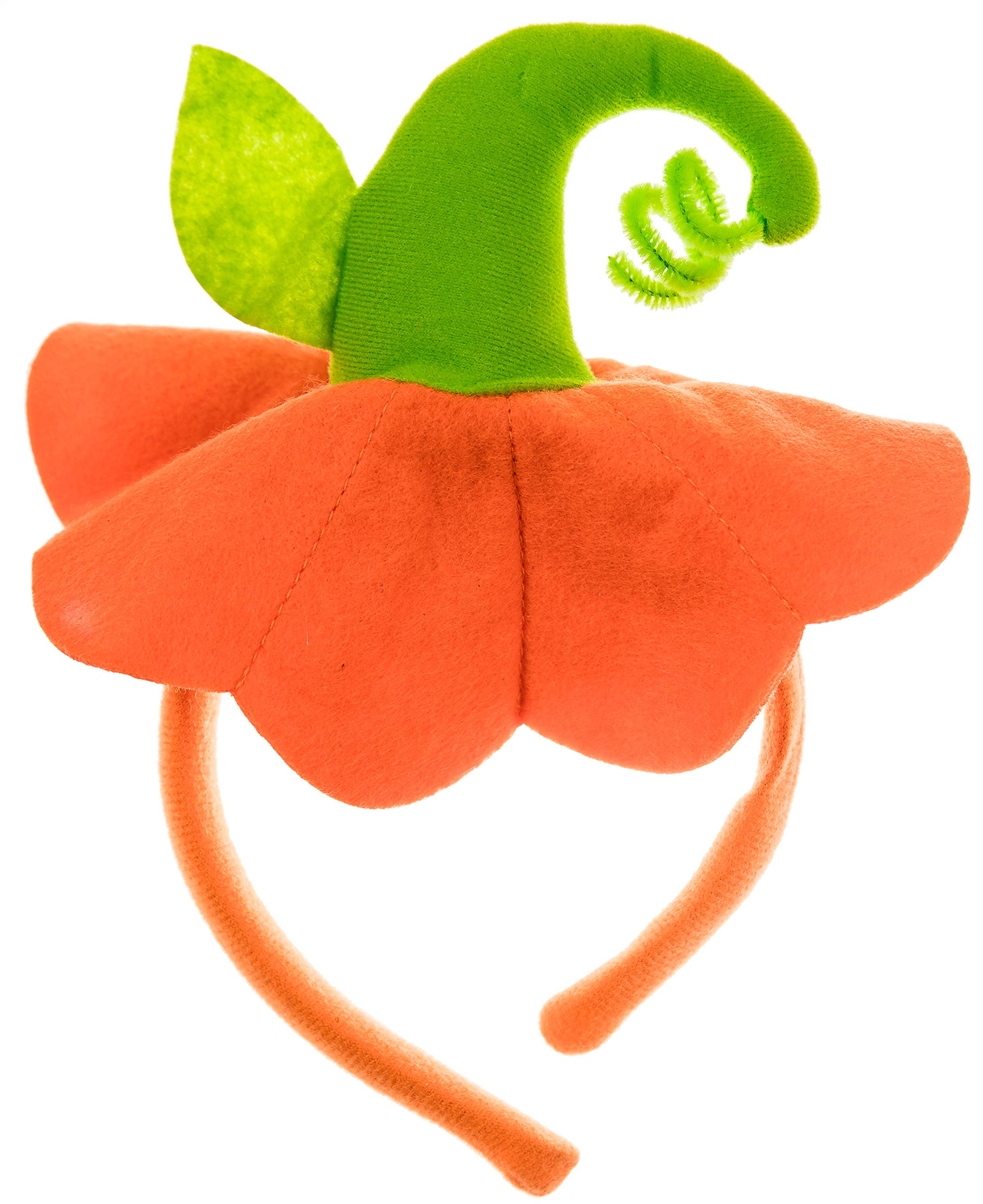 Halloween Headbands - 2 Pack Pumpkin Hat Headbands for Halloween Costume Party - Adults and Kids Orange, Green