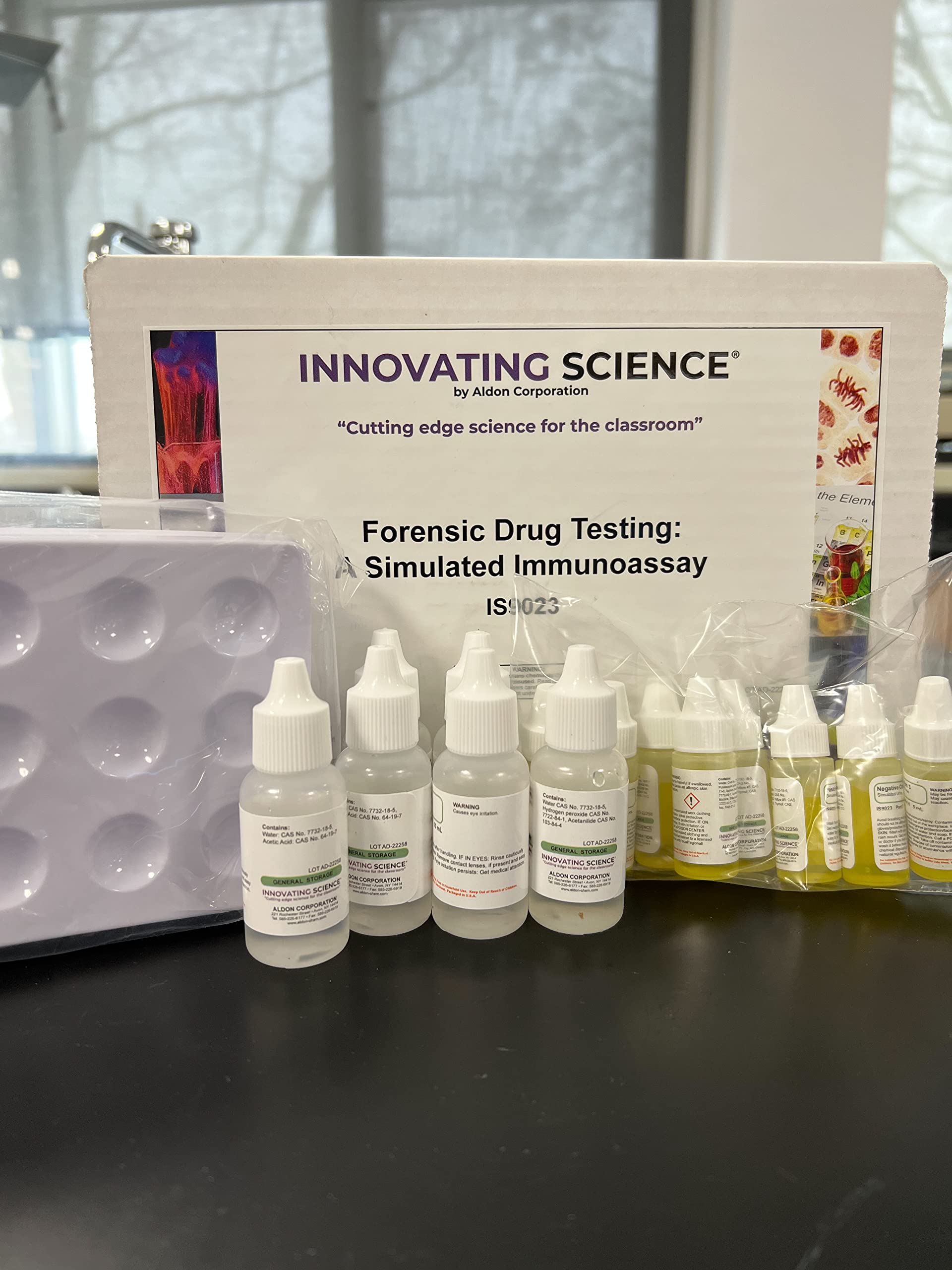 ALDON Innovating Science Forensic Drug Testing: A Simulated Immunassay (Materials for 15 Groups)