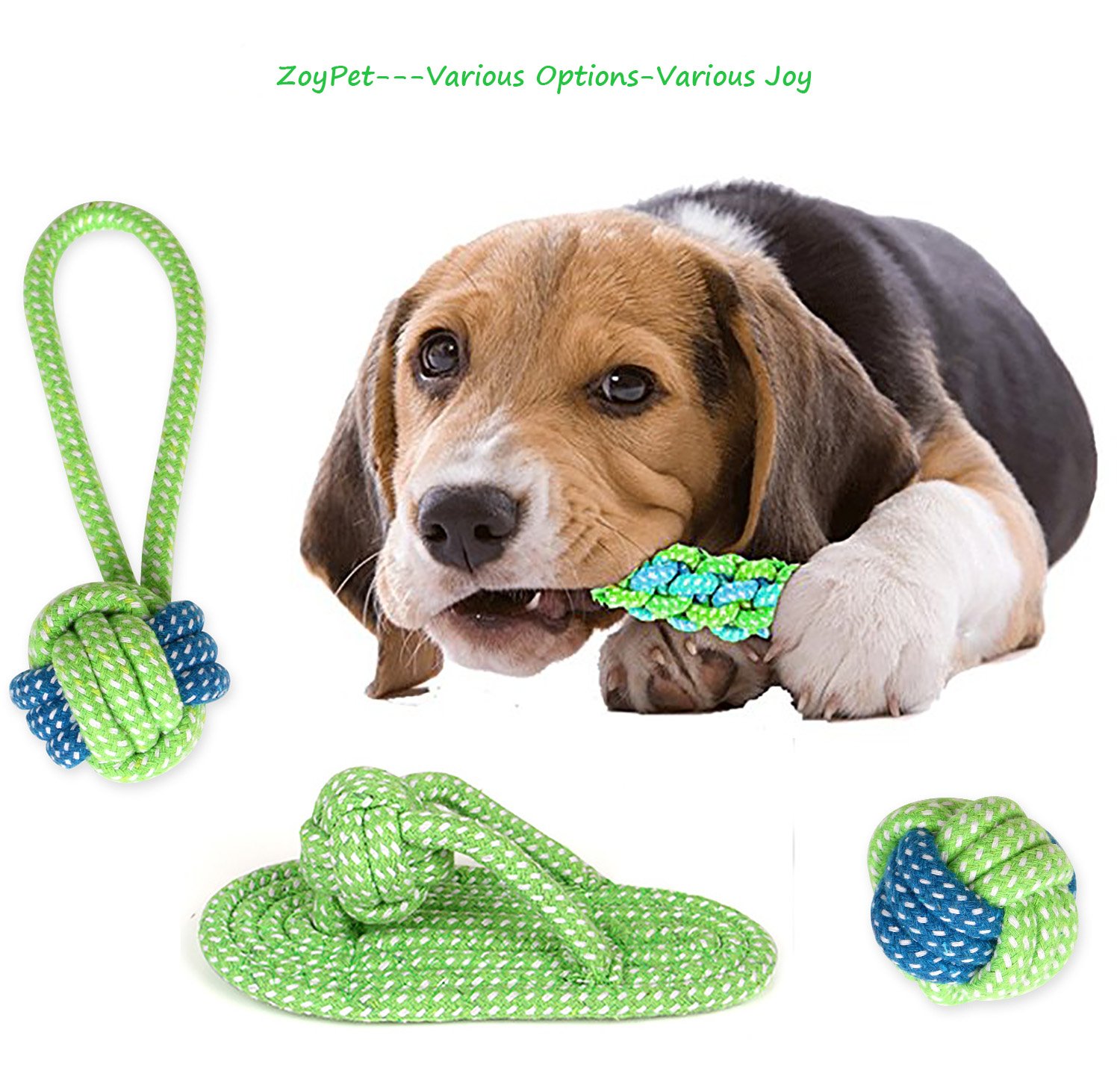 ZoyPet Dog Toys Flying Disc Rope Toy Chew Toys 2 Pack for Dogs Flying Discs Training Cotton Rope-Dog Toy Pack Set DT1-2P