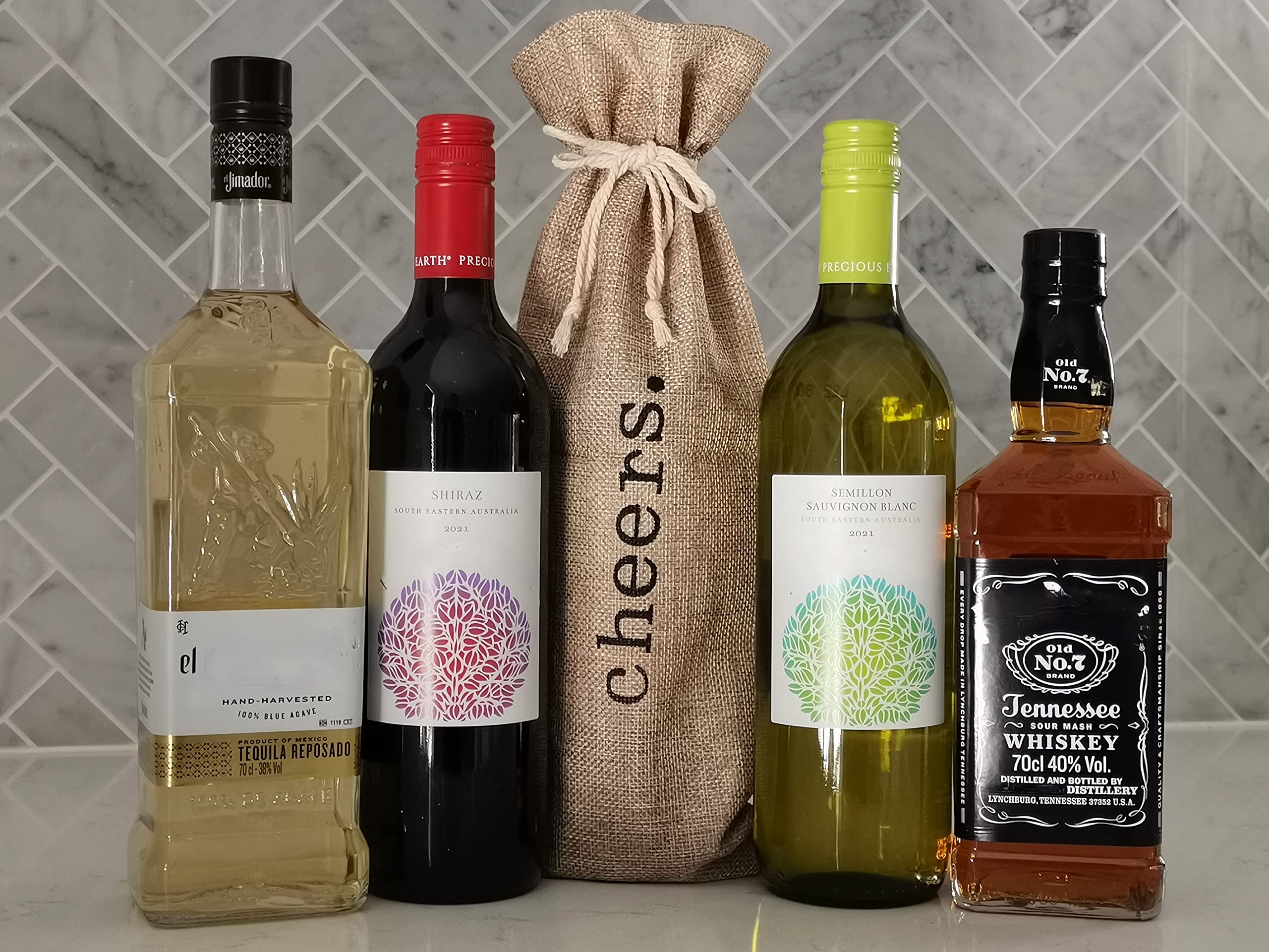 Burlap Wine Bag - 12 Jute Wine Bottle Gift Bags with Drawstring and "Cheers" Print - Gifting Supplies for Wedding, Party Favors, Christmas, Holiday and Wine Tasting Party (Brown, Cheers)