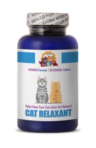 pets health solution calming products for cats - relaxant for cats - helps keep calm - anxiety relief - treats - cat calmer - 90 treats (1 bottle)