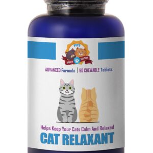 PETS HEALTH SOLUTION Calming Products for Cats - Relaxant for Cats - Helps Keep Calm - Anxiety Relief - Treats - cat Calmer - 90 Treats (1 Bottle)