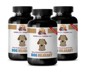 dog calming solution - premium relaxant for dogs - amazing calming aid - natural formula - treat - chamomile dog treats - 270 treats (3 bottle)