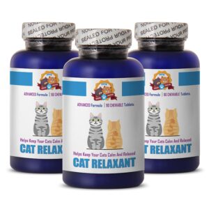 cat Calming Supplement - Relaxant for Cats - Helps Keep Calm - Anxiety Relief - Treats - cat Calmer for Travel - 270 Treats (3 Bottle)