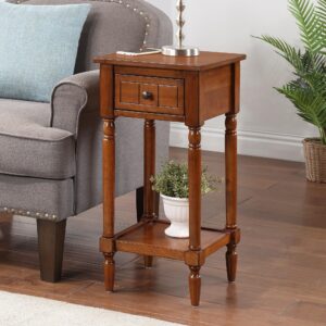 Convenience Concepts French Country Khloe 1 Drawer Accent Table with Shelf, Walnut