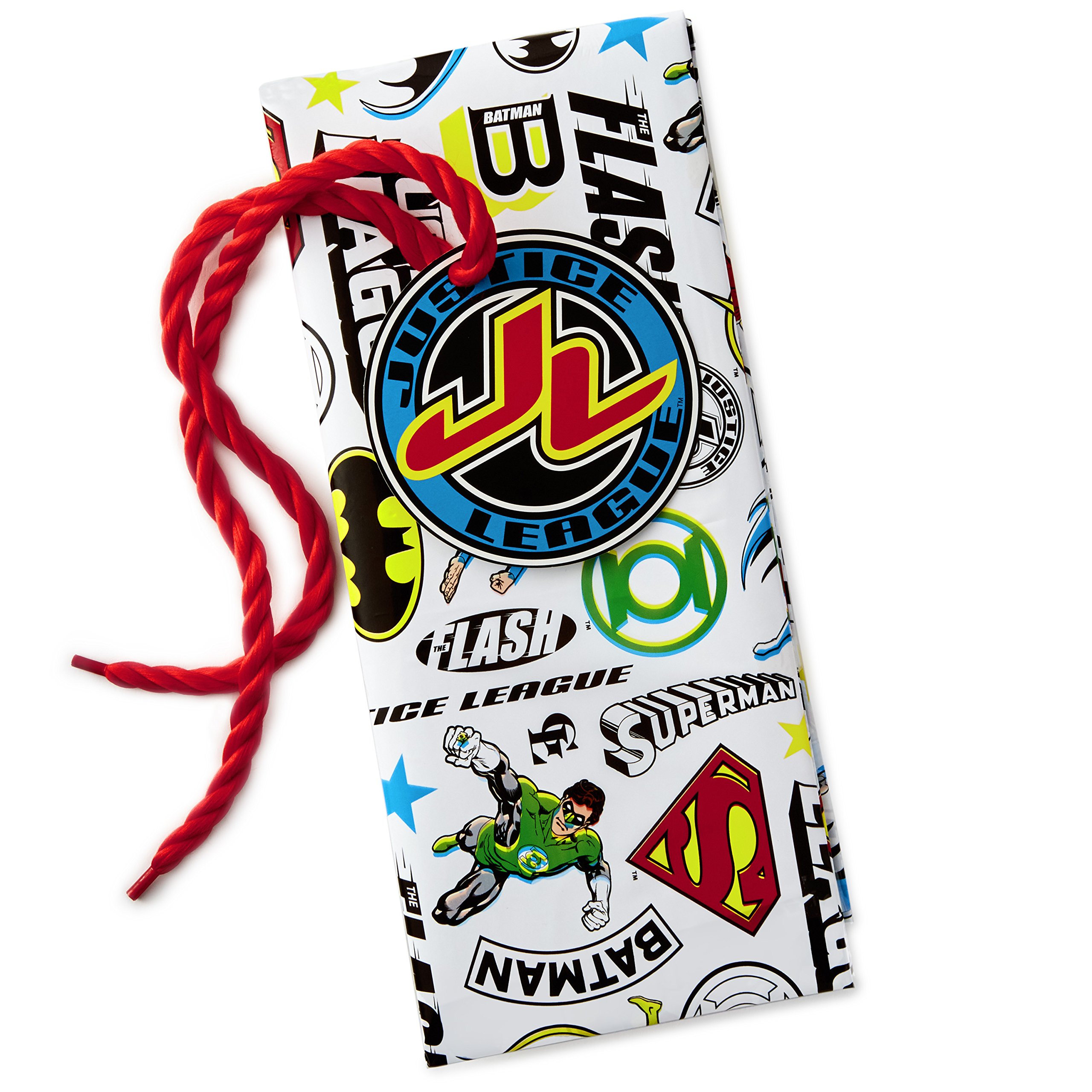 Hallmark 56" Large Plastic Gift Bag (Justice League) for Birthdays, Parties, or Any Occasion