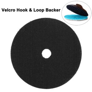 ADVcer 4 inch Polisher Backing Plate - Metal Arbor 5/8" 11 Thread Rubber Hook and Loop Backer Pad, Ideal Polishing Disc Holder for Concrete Tile Granite Marble Stone Countertop Floor Grinder (Black)