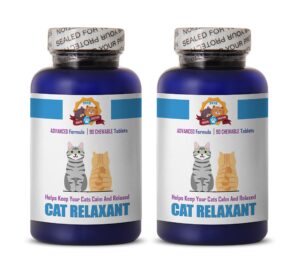 pets health solution calming cat treats - relaxant for cats - helps keep calm - anxiety relief - treats - cat calming treats - 180 treats (2 bottle)