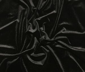 black - stretch polyester velvet fabric