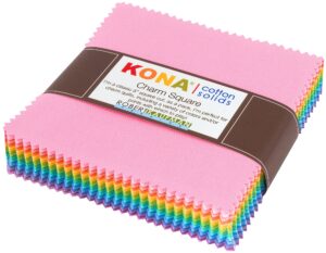 kona cotton solids pastel charm square 85 5-inch squares charm pack robert kaufman chs-692-85