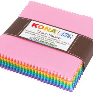 Kona Cotton Solids Pastel Charm Square 85 5-inch Squares Charm Pack Robert Kaufman CHS-692-85