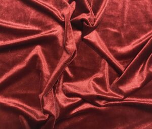 brick red - stretch polyester velvet fabric