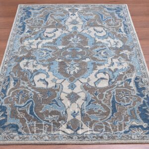 Allen Home Wool Area Rug | Nicol Natural Traditional Decorative Carpet | Area Rugs Suitable for Living Room, Bedroom, Dining Room | 100% Wool | 100% Cotton Backing | 9’ x 12’ |