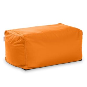 jaxx leon outdoor bean bag ottoman bench, premium sunbrella, tangerine