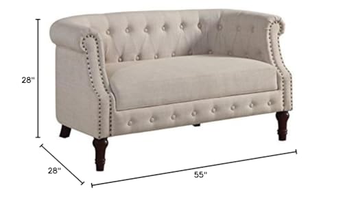 Rosevera C23 Edmeston Chesterfield Loveseat, Beige