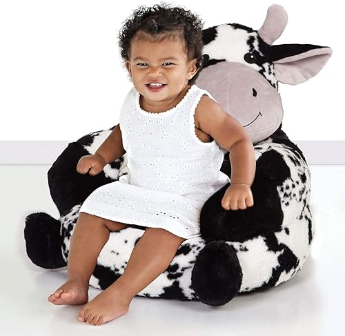 Trend Lab Cow Toddler Chair - Plush Cow Kids Chair, Comfy Pillow Chair for Toddlers 1-3 Years Old, 21x19x19 Inches - Baby Chair, Soft Toddler Lounge Chair, Ideal Kids Bean Bag Chair Alternative