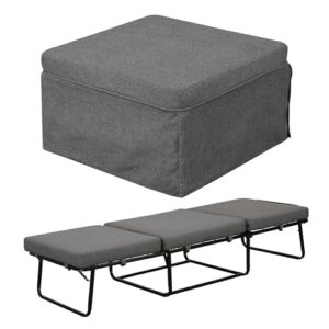 convenience concepts designs4comfort folding bed ottoman, soft gray fabric