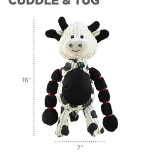 Outward Hound Thunda Tugga Cow Plush & Squeaky Dog Tug Toy