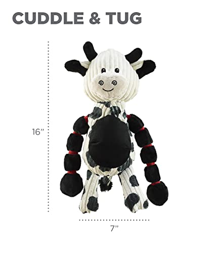 Outward Hound Thunda Tugga Cow Plush & Squeaky Dog Tug Toy