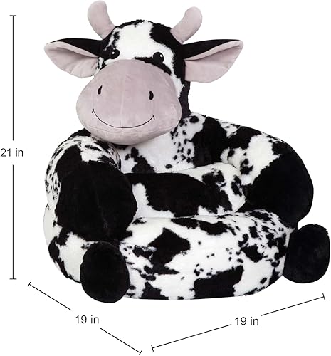 Trend Lab Cow Toddler Chair - Plush Cow Kids Chair, Comfy Pillow Chair for Toddlers 1-3 Years Old, 21x19x19 Inches - Baby Chair, Soft Toddler Lounge Chair, Ideal Kids Bean Bag Chair Alternative