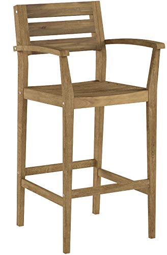 Christopher Knight Home Lera Outdoor Rustic Acacia Wood Barstool (Set of 2), Teak Finish