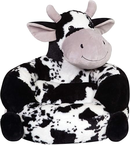 Trend Lab Cow Toddler Chair - Plush Cow Kids Chair, Comfy Pillow Chair for Toddlers 1-3 Years Old, 21x19x19 Inches - Baby Chair, Soft Toddler Lounge Chair, Ideal Kids Bean Bag Chair Alternative