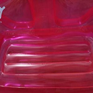 La funcosa Inflatable Clear Pink Double Person Sofa Blow UP Chairs Portable Camping Yard Couchs Inflatable Patio Furniture