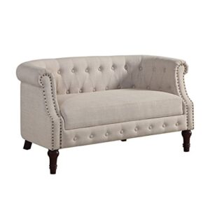 rosevera c23 edmeston chesterfield loveseat, beige