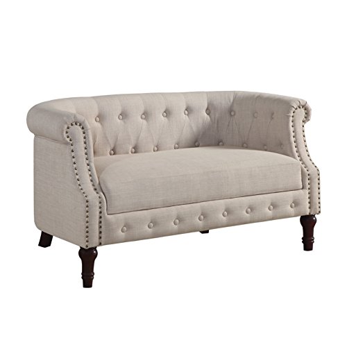 Rosevera C23 Edmeston Chesterfield Loveseat, Beige